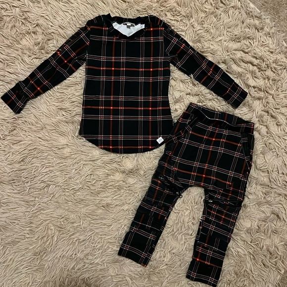 Posh Kiddos | Matching Sets | Posh Kiddos Plaid Black And Red Long ...